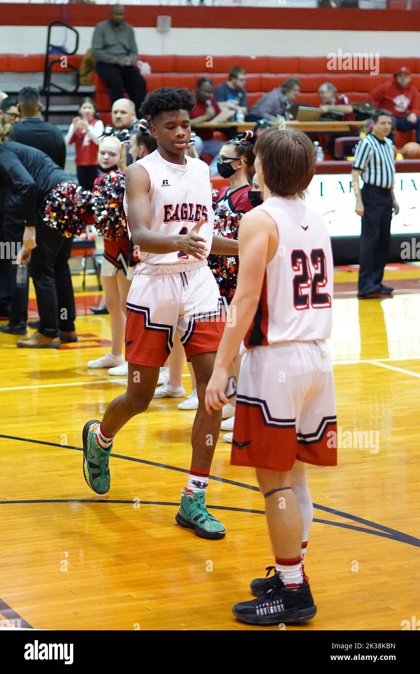 The male players during Lake Station vs Hebron Indiana high school ...