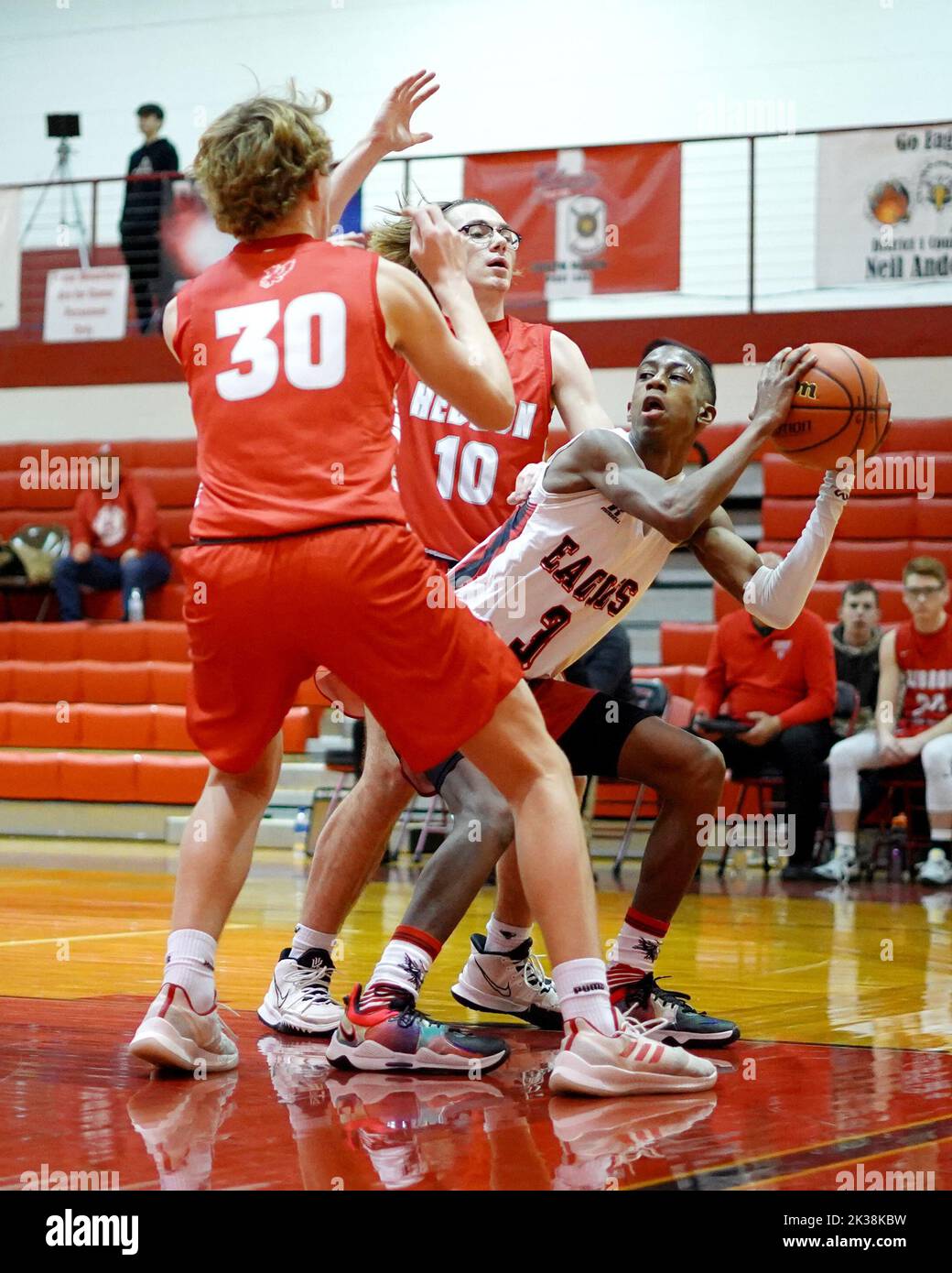 The male players during Lake Station vs Hebron Indiana high school ...