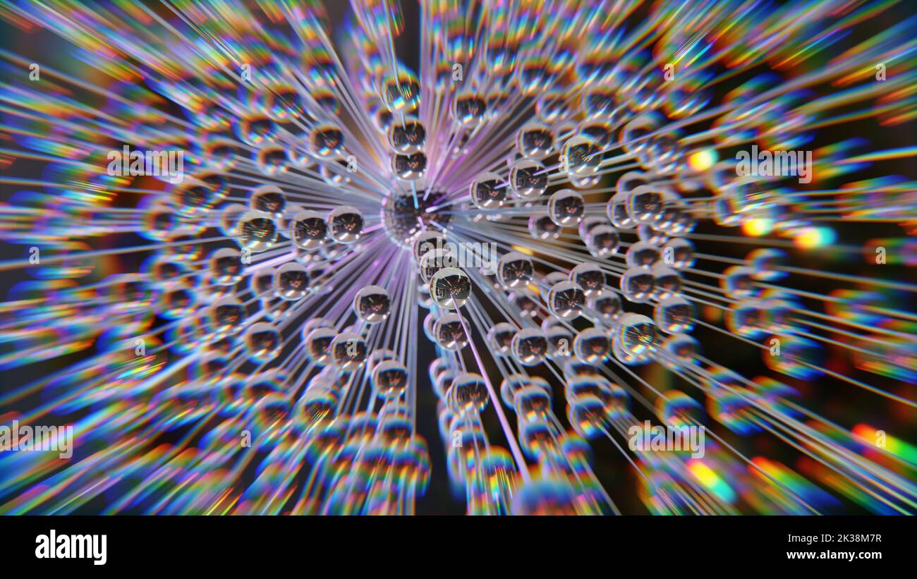 Bizzare holiday tech decoration made of crystal balls with burst and ...