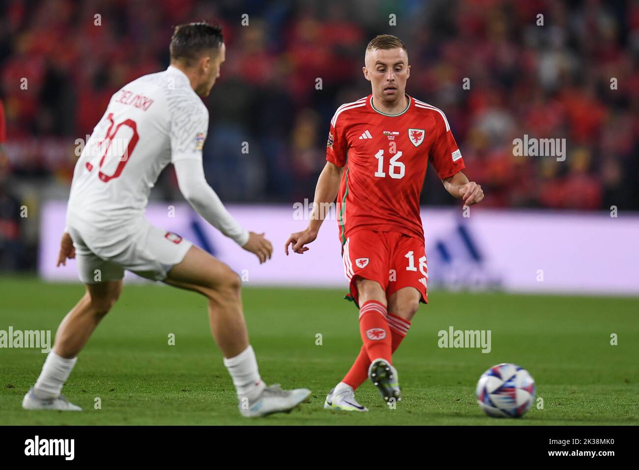 Joe Morrell of Wales during the UEFA Nations League Group A4 match ...