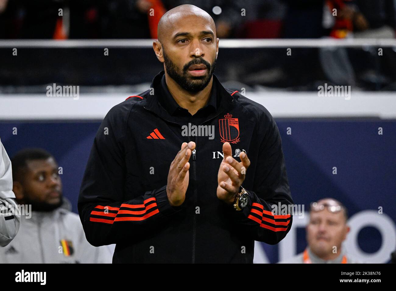 Belgium's assistant coach Thierry Henry pictured during a soccer game ...