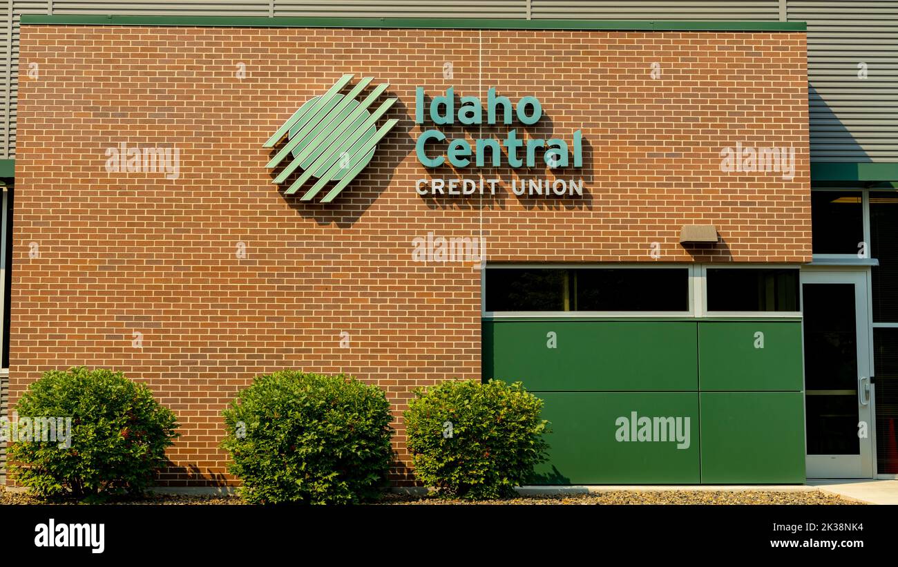 Brick side of the Idaho Central Credit Union building Stock Photo - Alamy