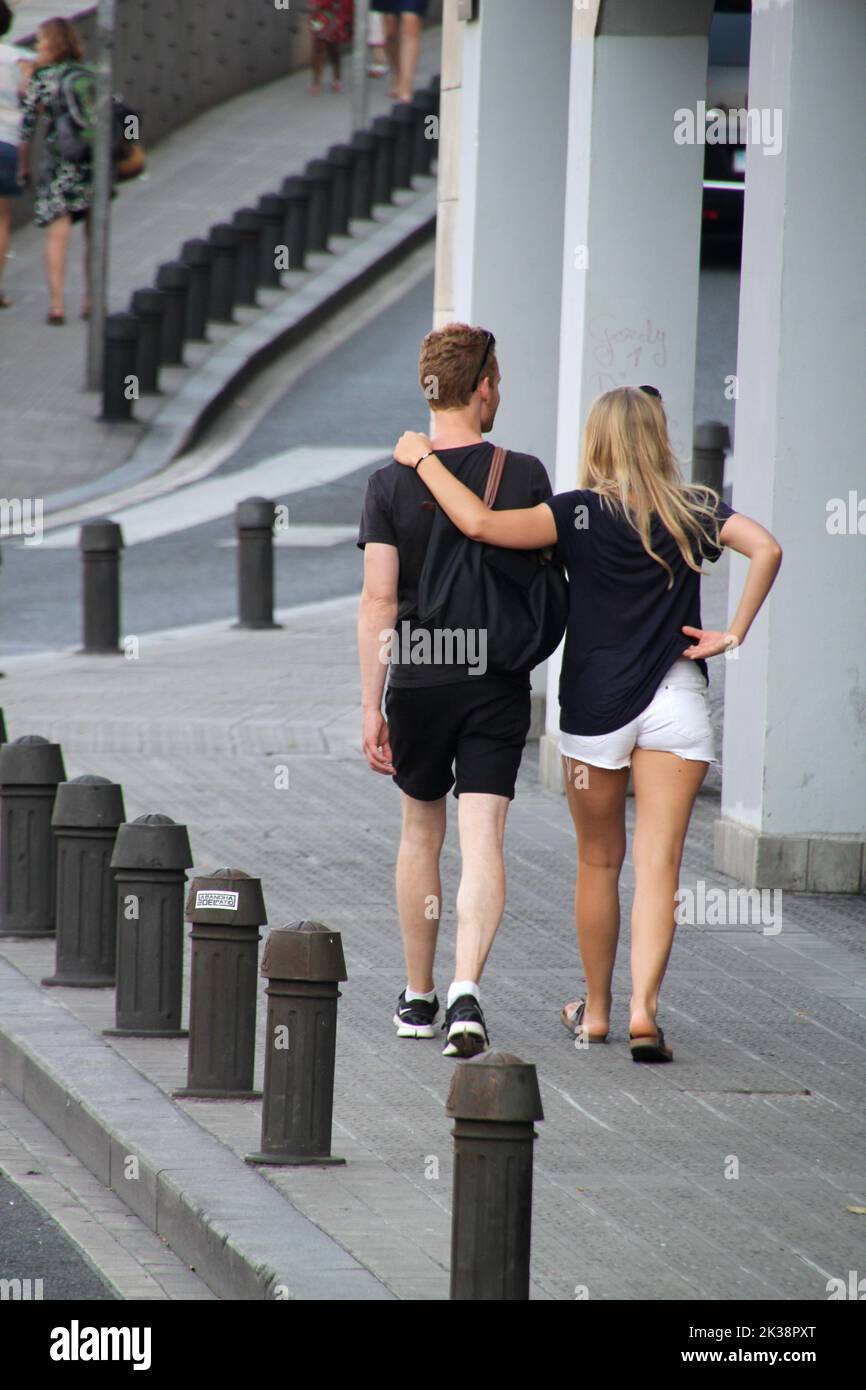 Back view of person walking by hi-res stock photography and images - Alamy