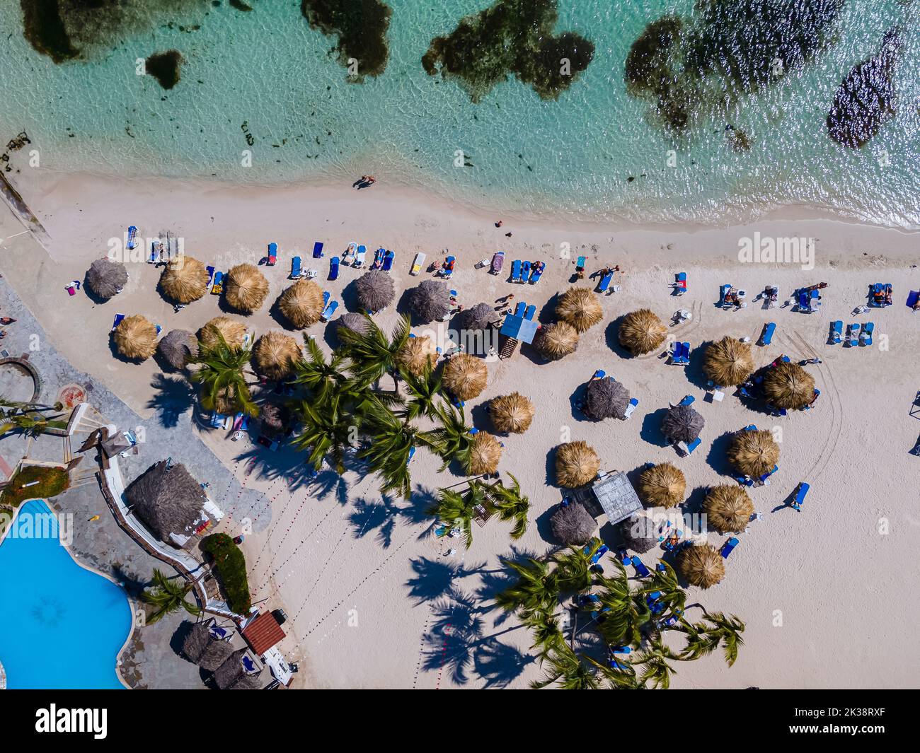 Beautiful aerial view of Dominican Republic Boca Chica Beach in the ...