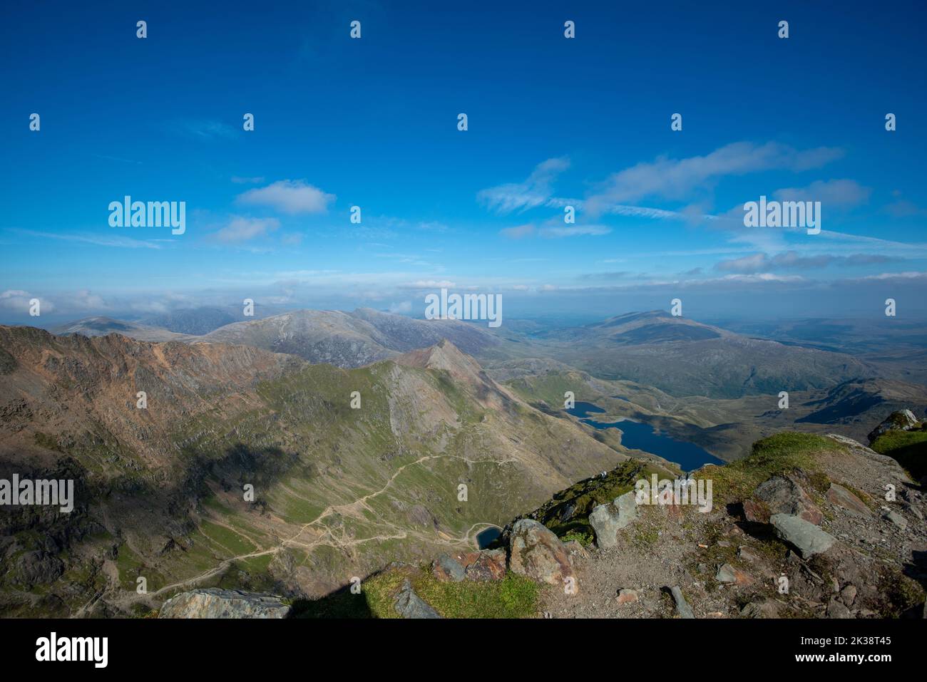 View from the summit at Snowdon, North Wales Stock Photo - Alamy