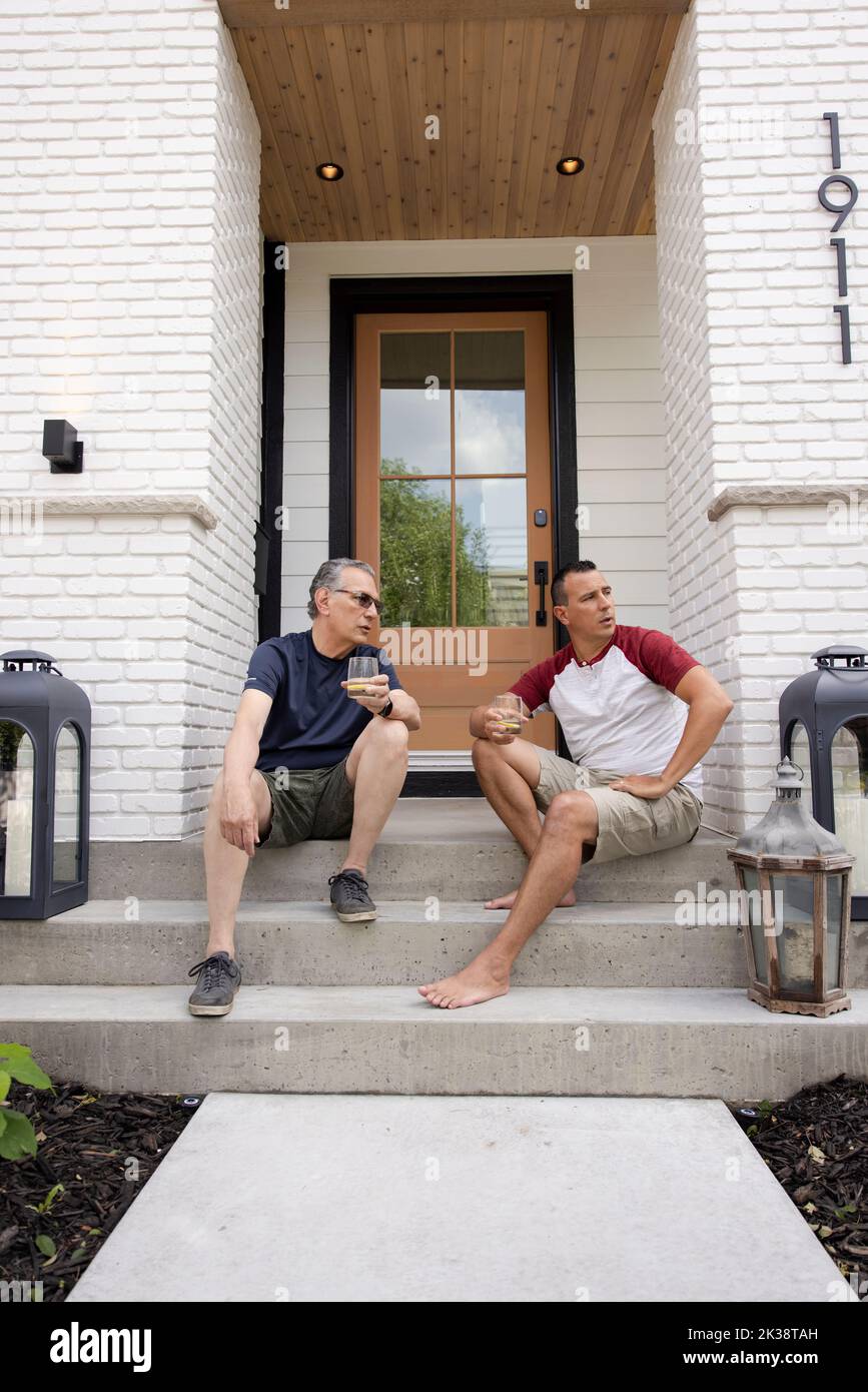 Father son talking steps hi-res stock photography and images - Alamy