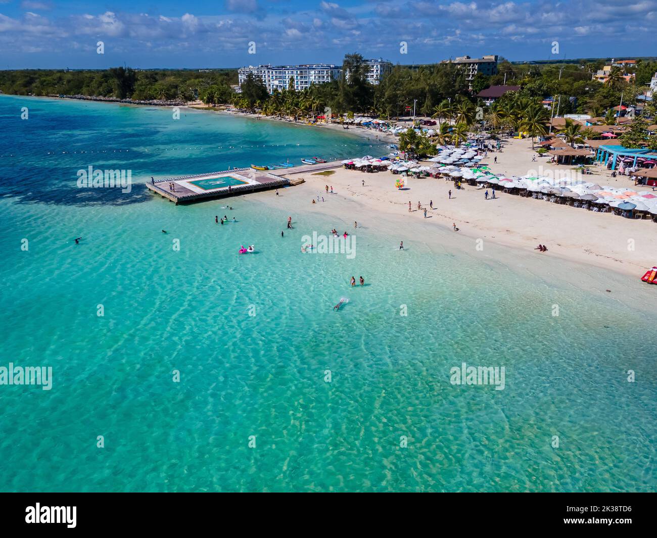 Beautiful aerial view of Dominican Republic Boca Chica Beach in the ...