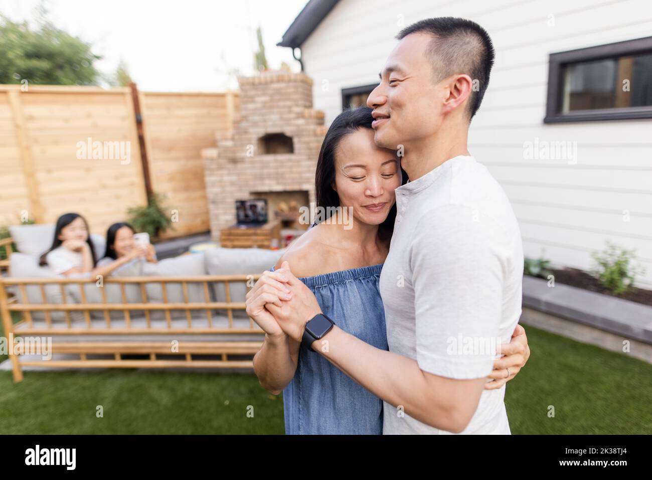 Couple in love dancing at home hi-res stock photography and images - Alamy