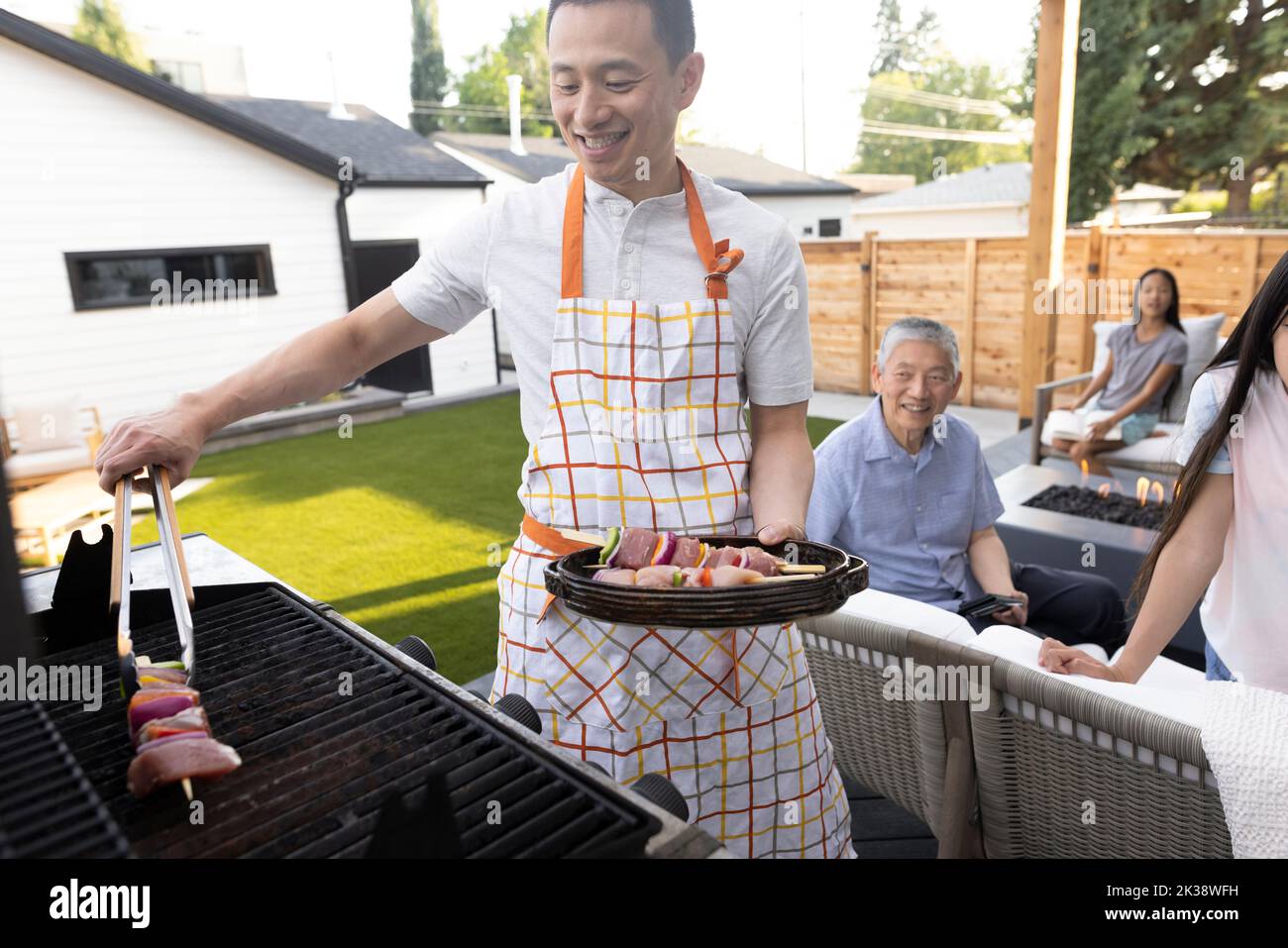 Man Grilling Food