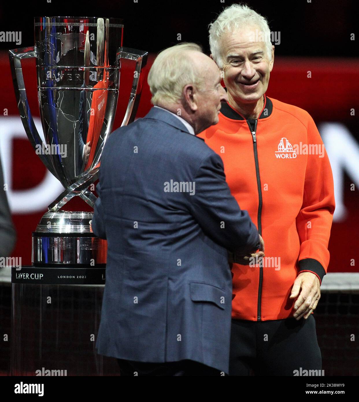 London, UK. 25th Sep, 2022. Team World Captain John McEnroe with Rod ...