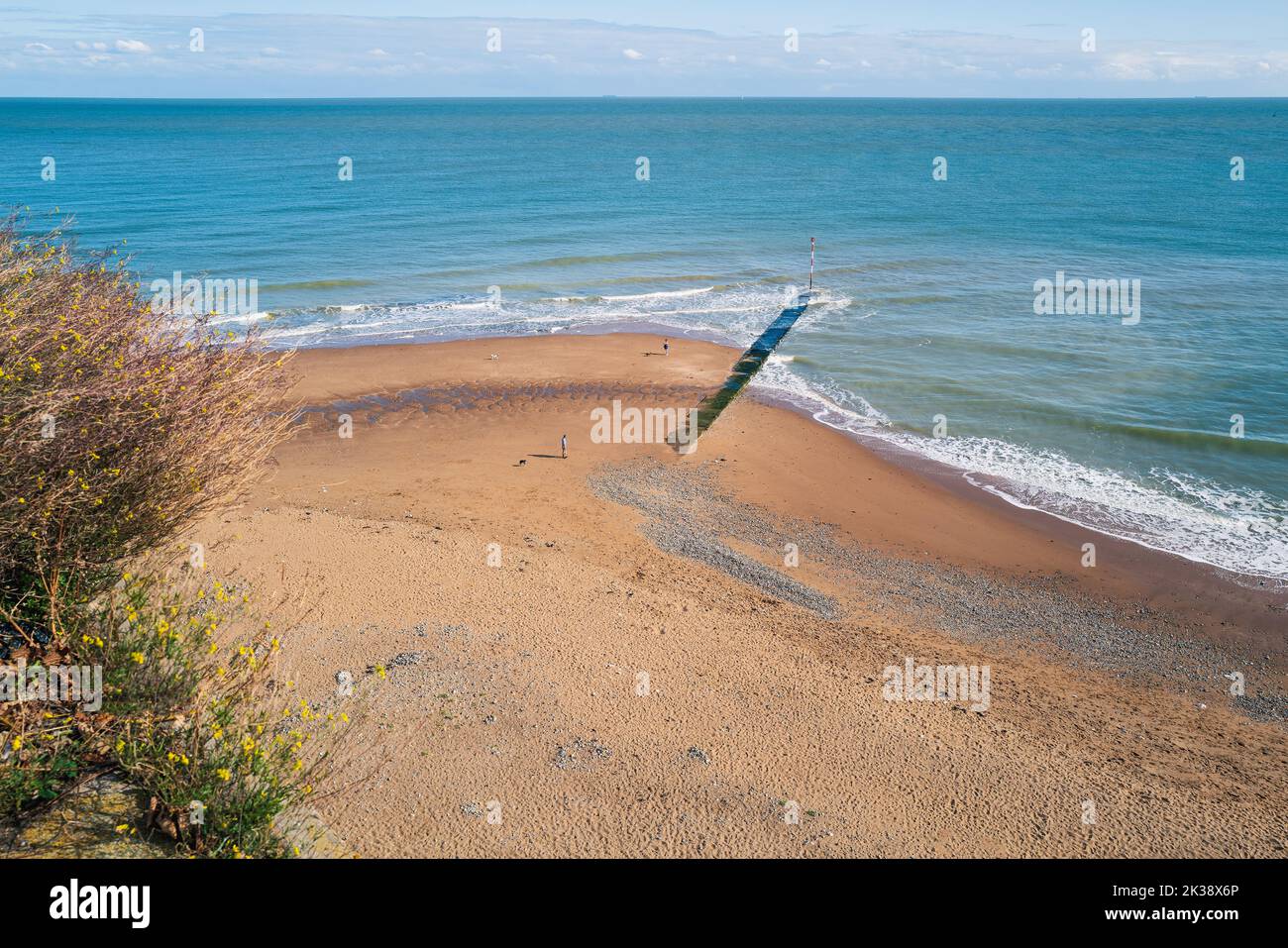 East Cliff beach and slipway at low tide in Ramsgate, Kent, UK Stock ...