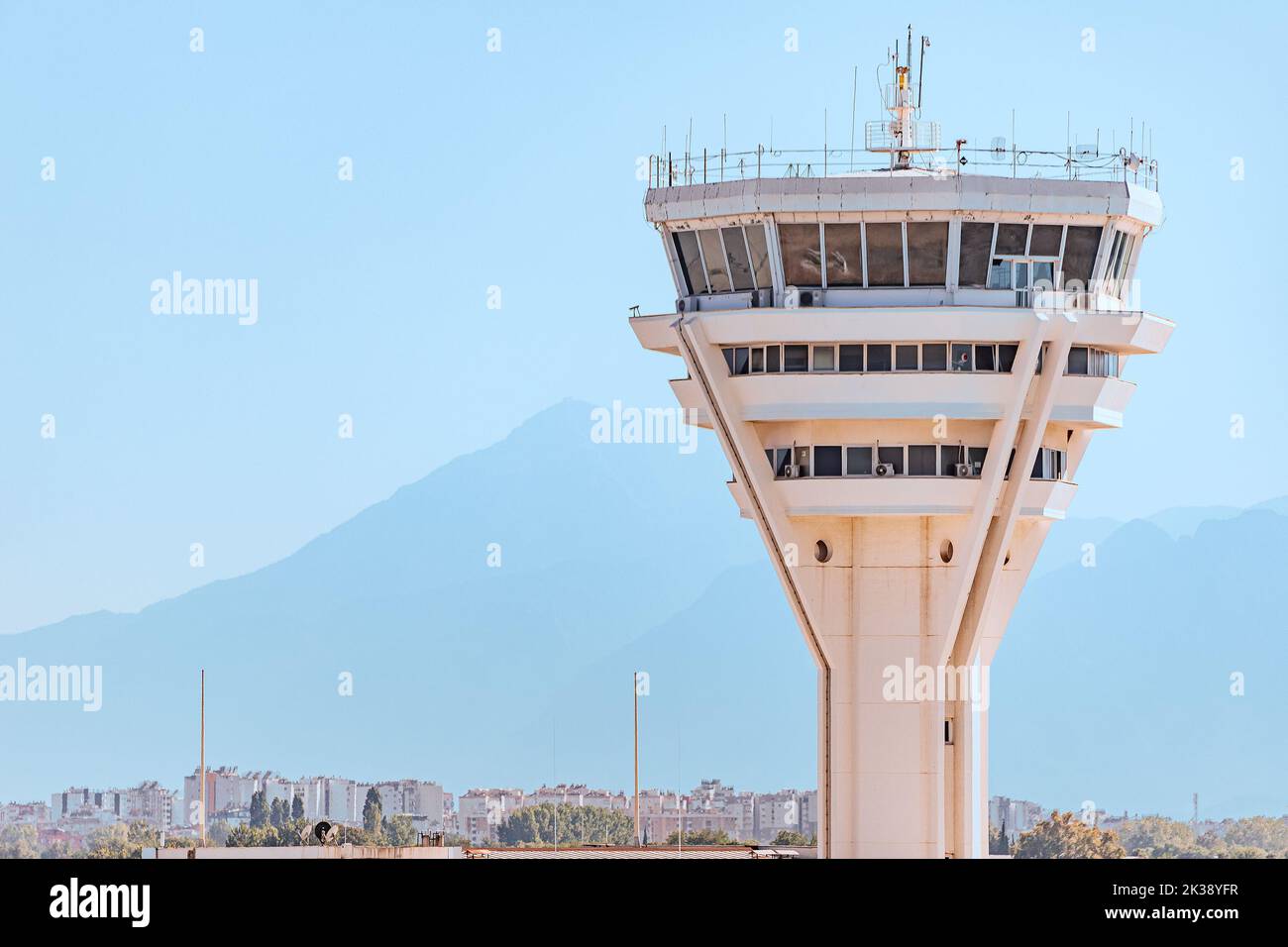 control tower at the airport serving safe takeoffs and landings of ...