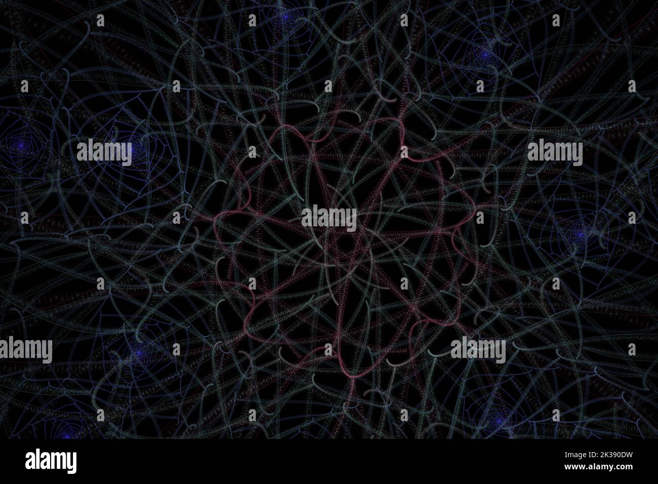 Fractal perspective background - abstract 3d illustration. Chaos ...