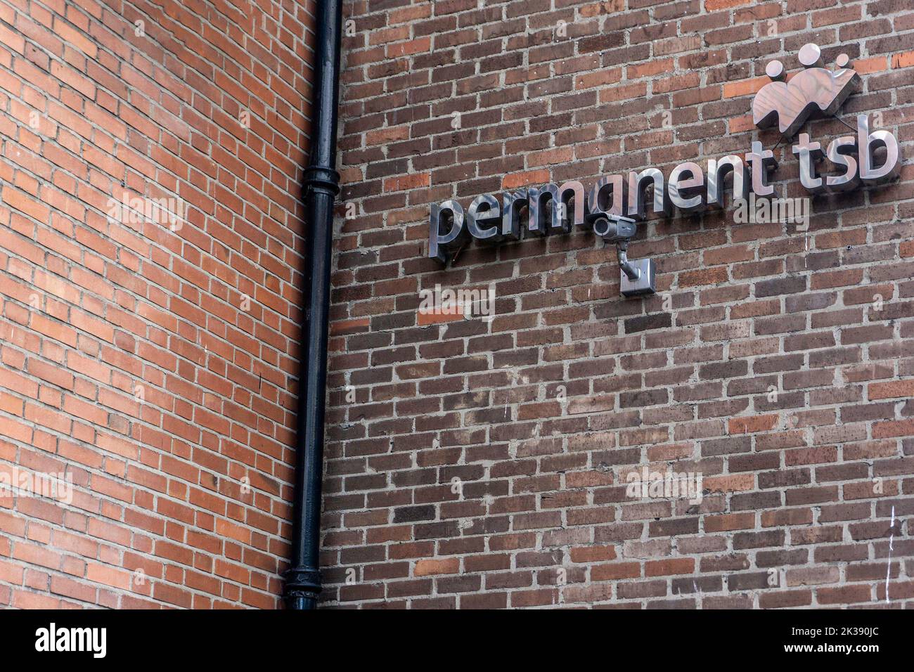 Sign for the head office of Permanent TSB Bank in St Stephens Green ...