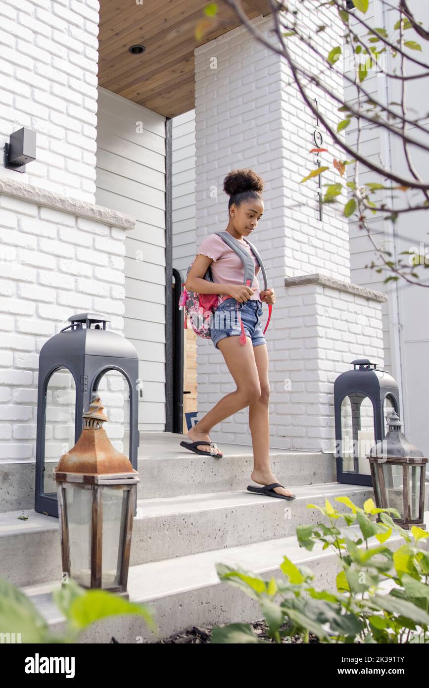 Girl Leaving The House