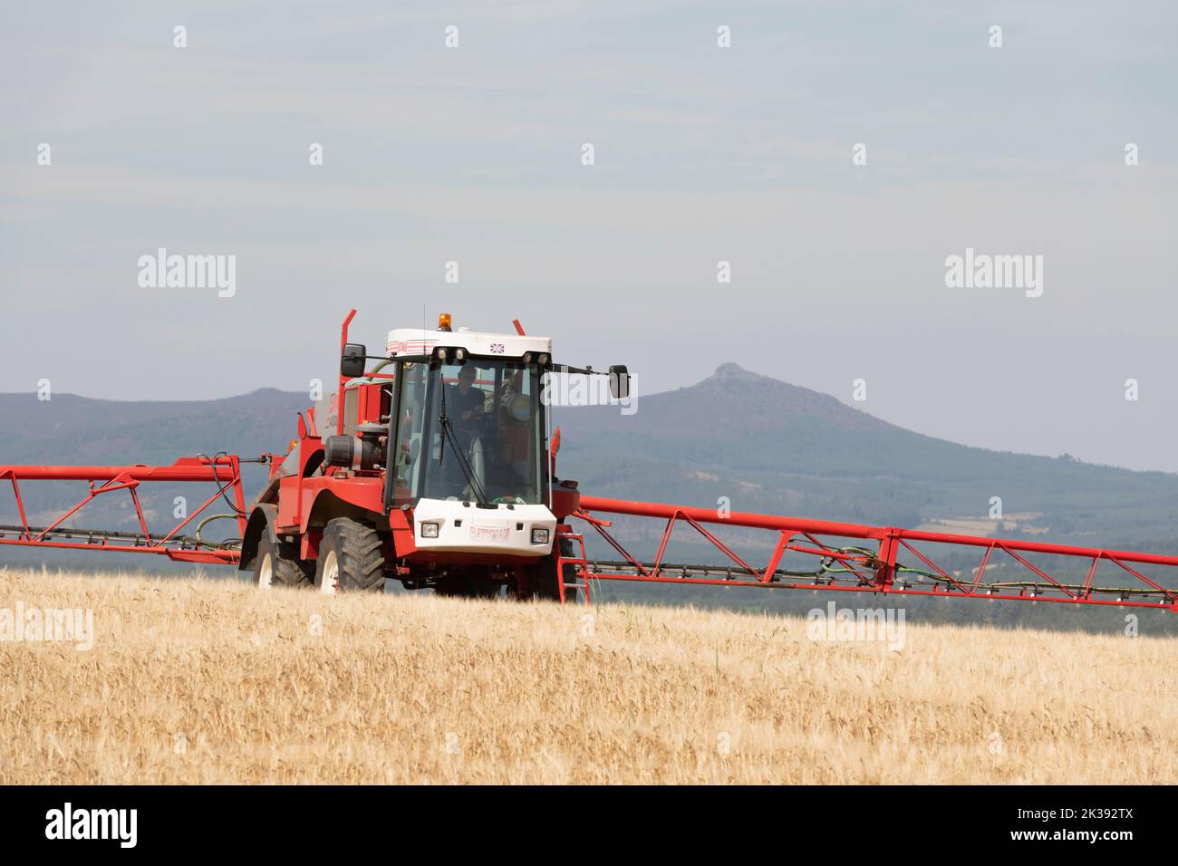 A Self-Propelled Bateman Crop Sprayer Operating in a Field of Barley in ...