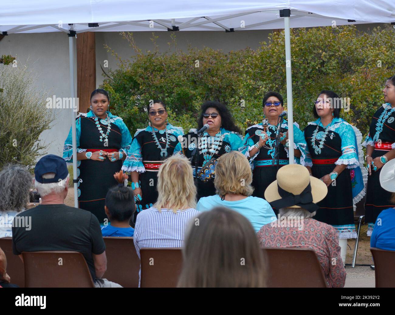Native American members of the Zuni Olla Maidens from the Zuni Pueblo ...