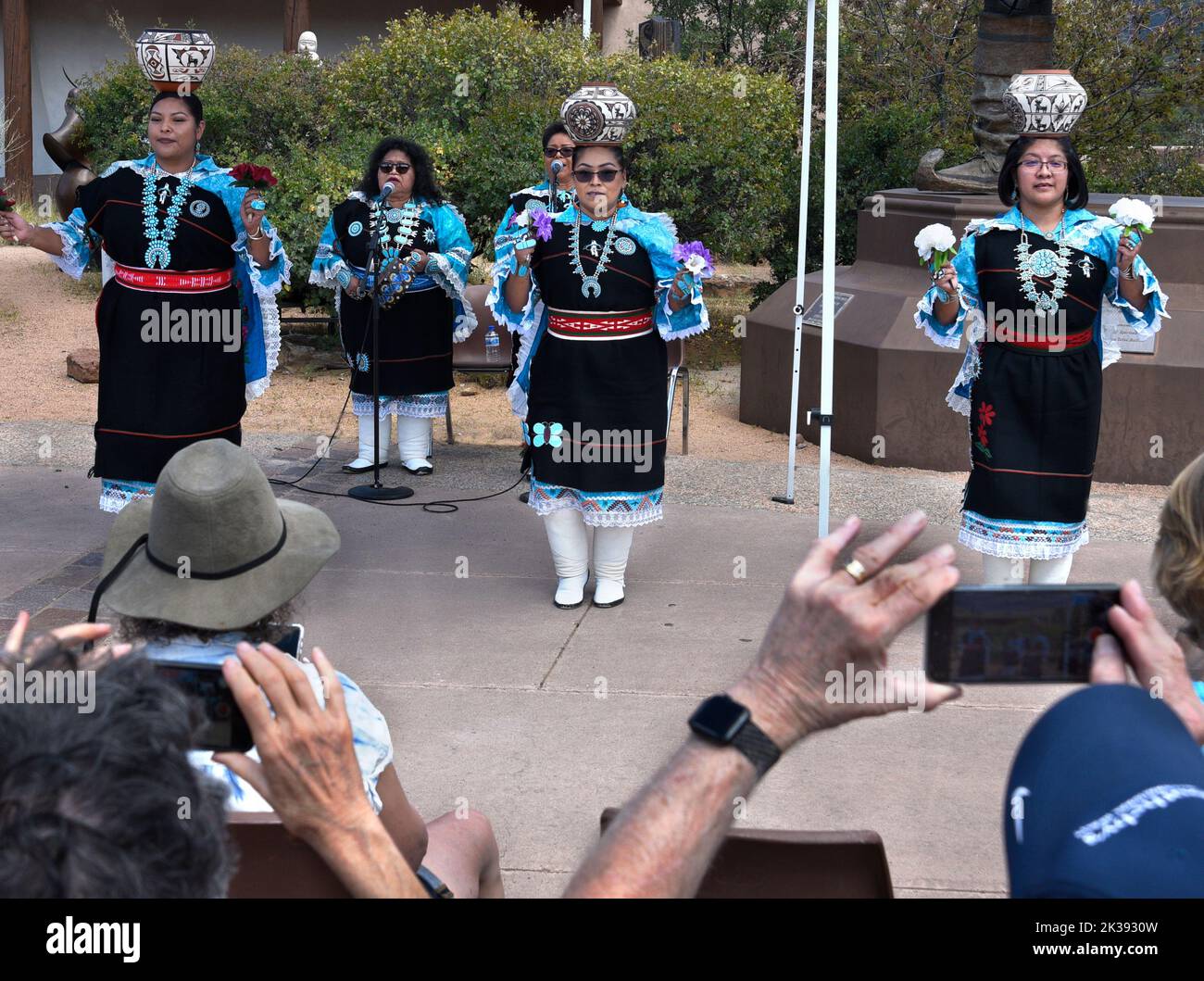 Native American members of the Zuni Olla Maidens from the Zuni Pueblo ...