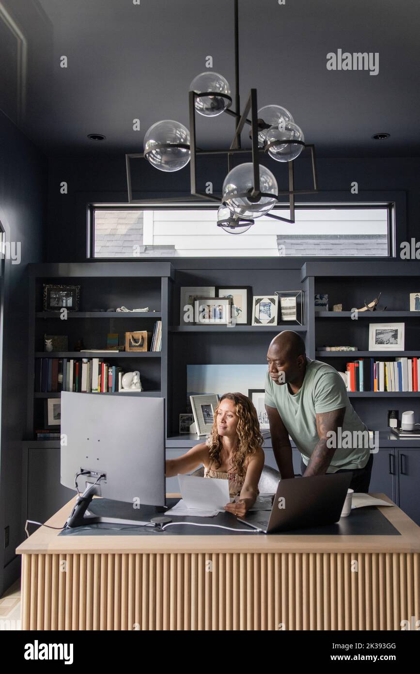 At home with computer hi-res stock photography and images - Alamy
