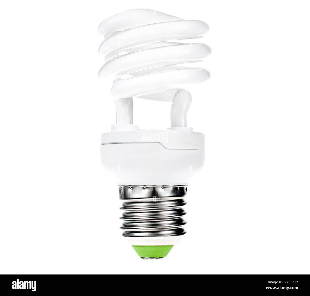 A Better Light Bulb. Fluorescent light bulb isolated on a white ...