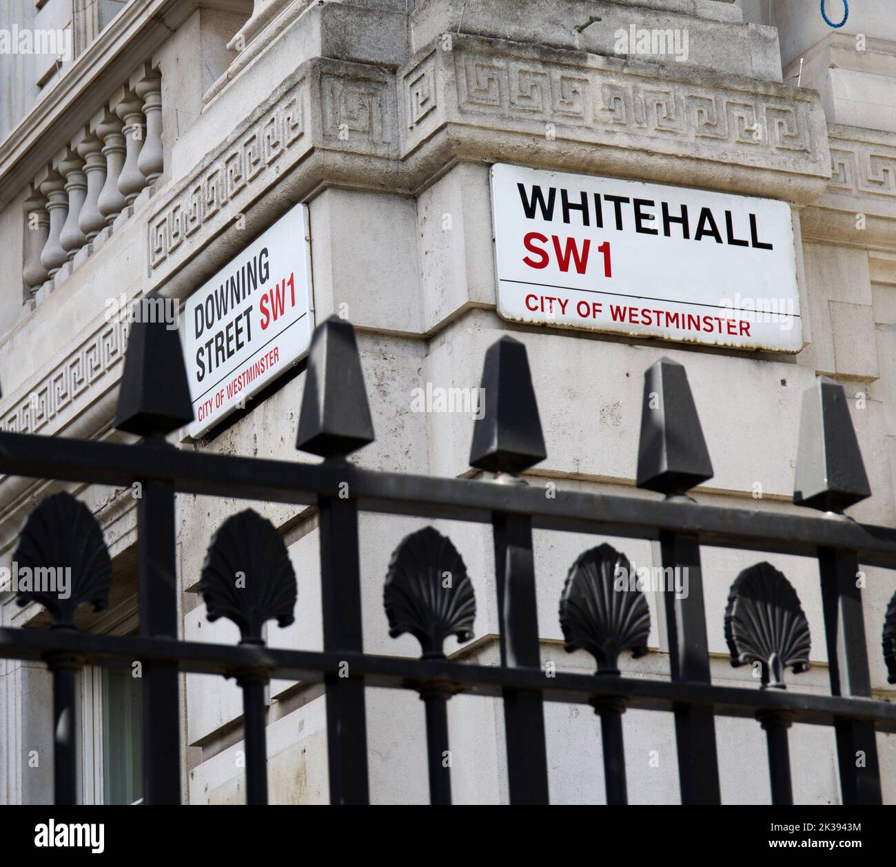 Downing street and whitehall street signs hi-res stock photography and ...