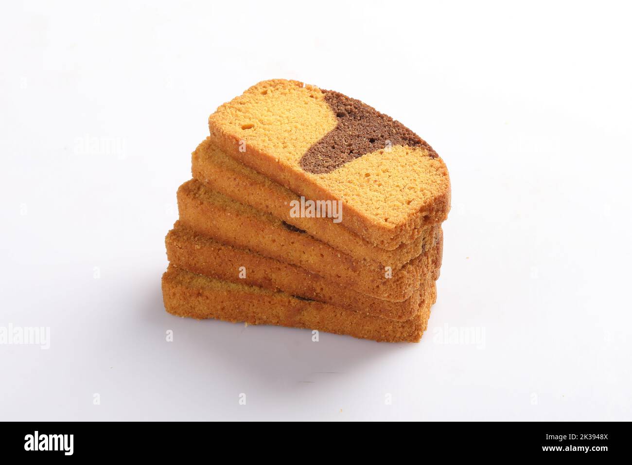 cake slice and dry cake isolated on white background Stock Photo - Alamy