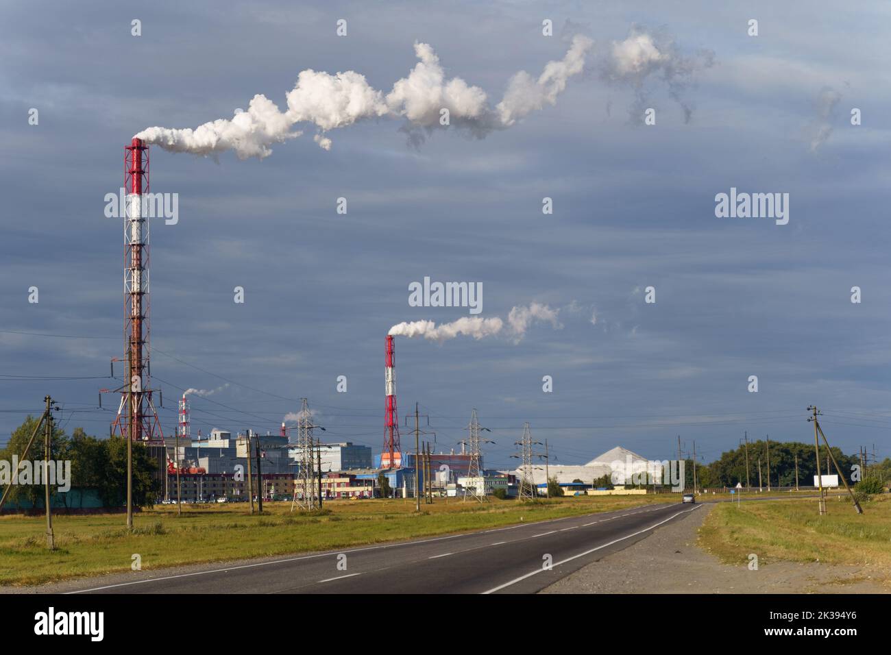 Air pollution concept. Waste pollution of the environment of a chemical ...