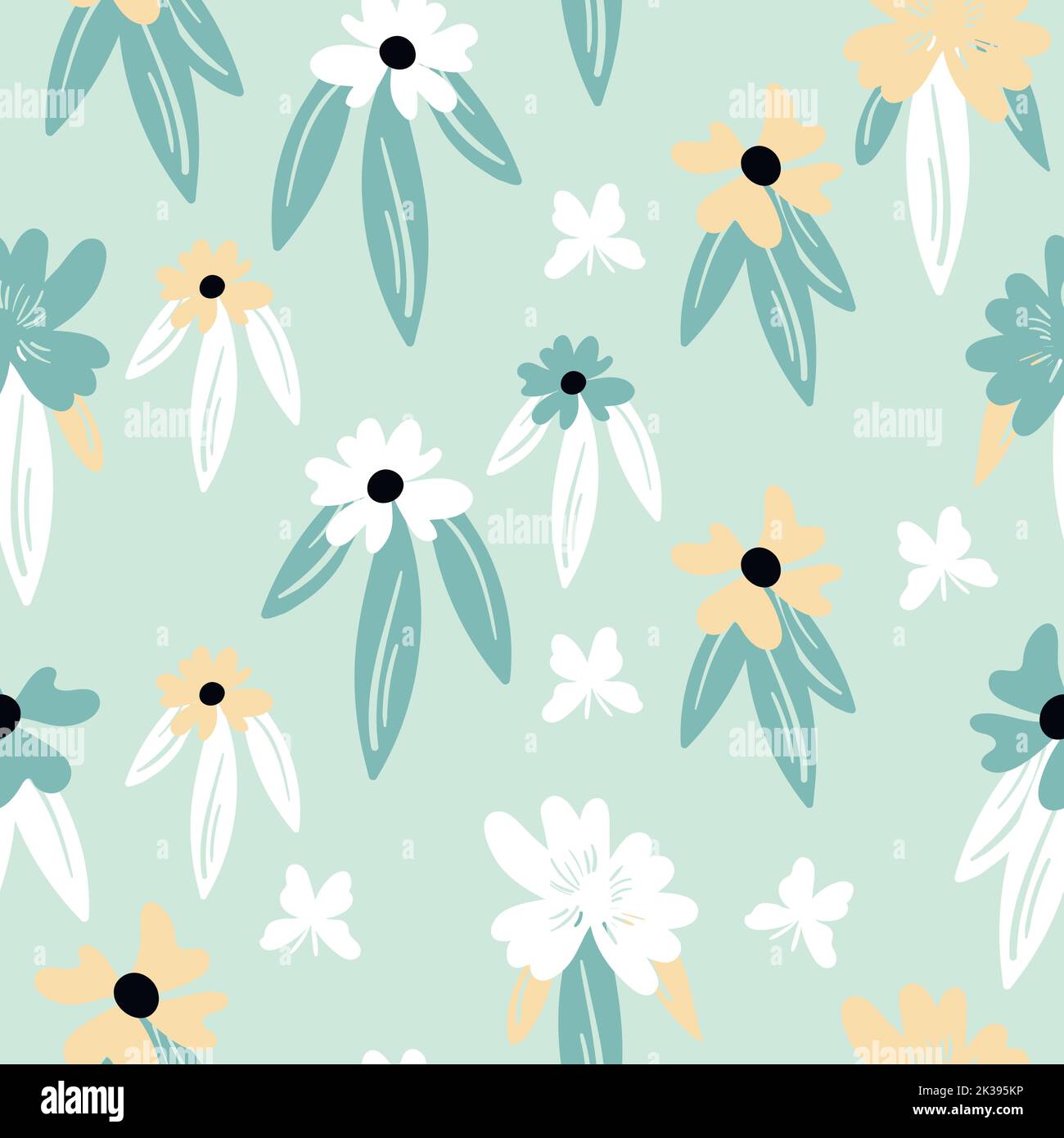 Seamless floral pattern based on traditional folk art ornaments ...