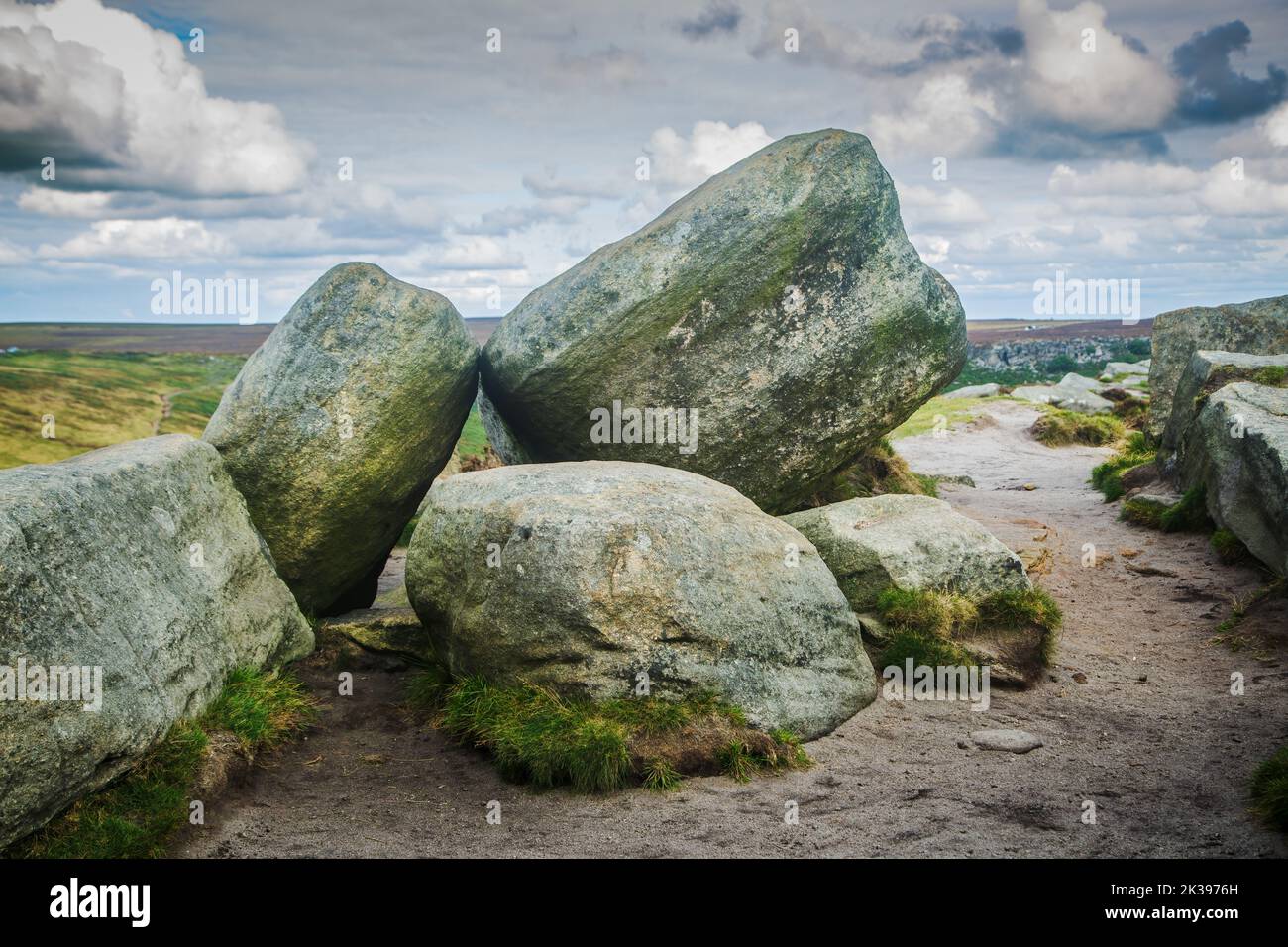 Higger Tor is a dominant landmark of the Dark Peak, in the north of the ...