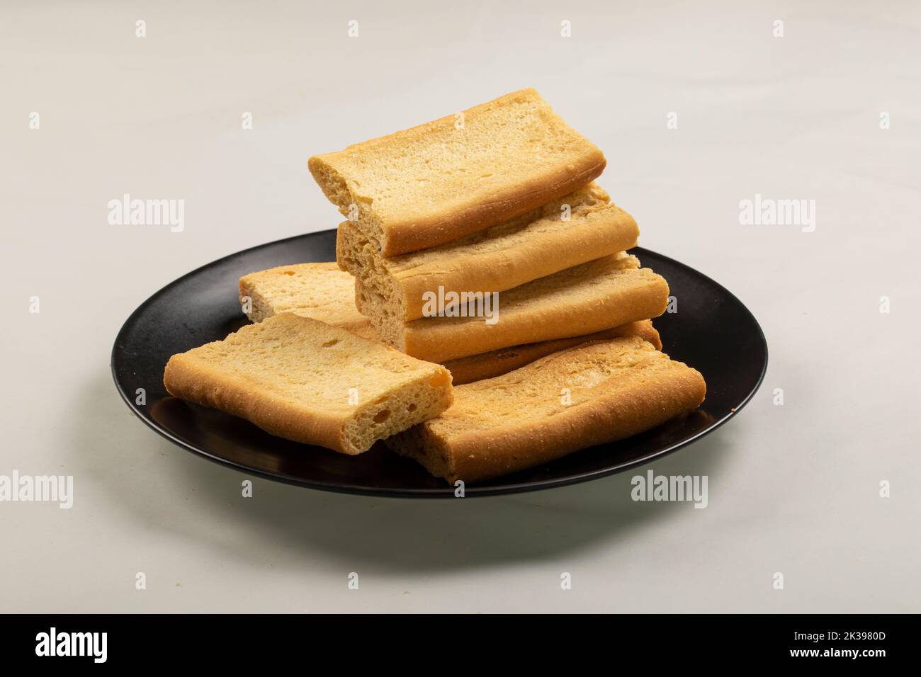 toast, rusk toast, backed bun isolated on white foe pack design Stock ...