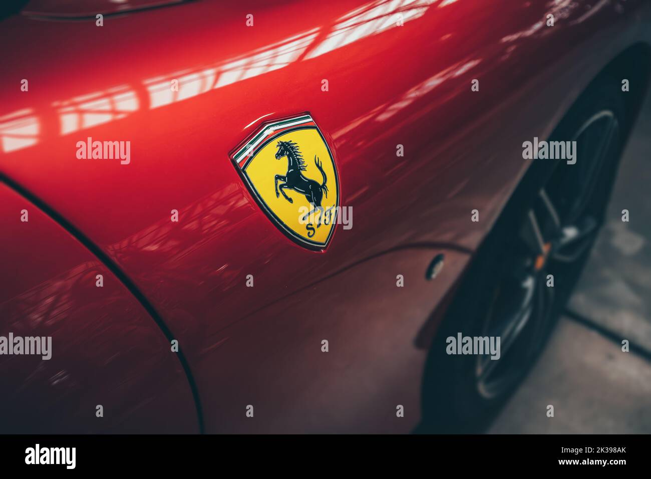 21 July 2022, Dusseldorf, Germany: The logo and badge of the famous and ...