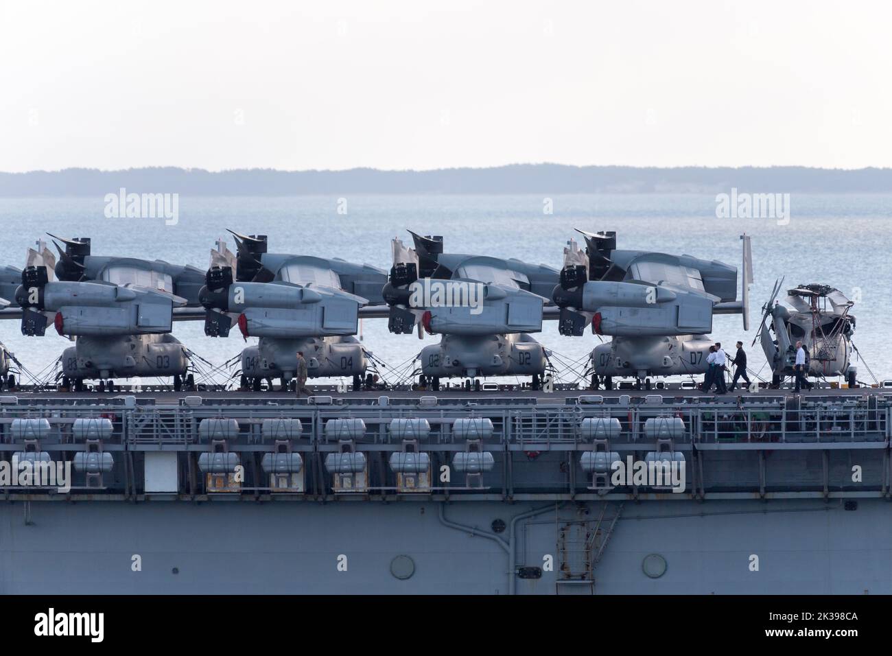 Bell Boeing V-22 OspreyV/STOL military transport aircraft on US Navy a ...