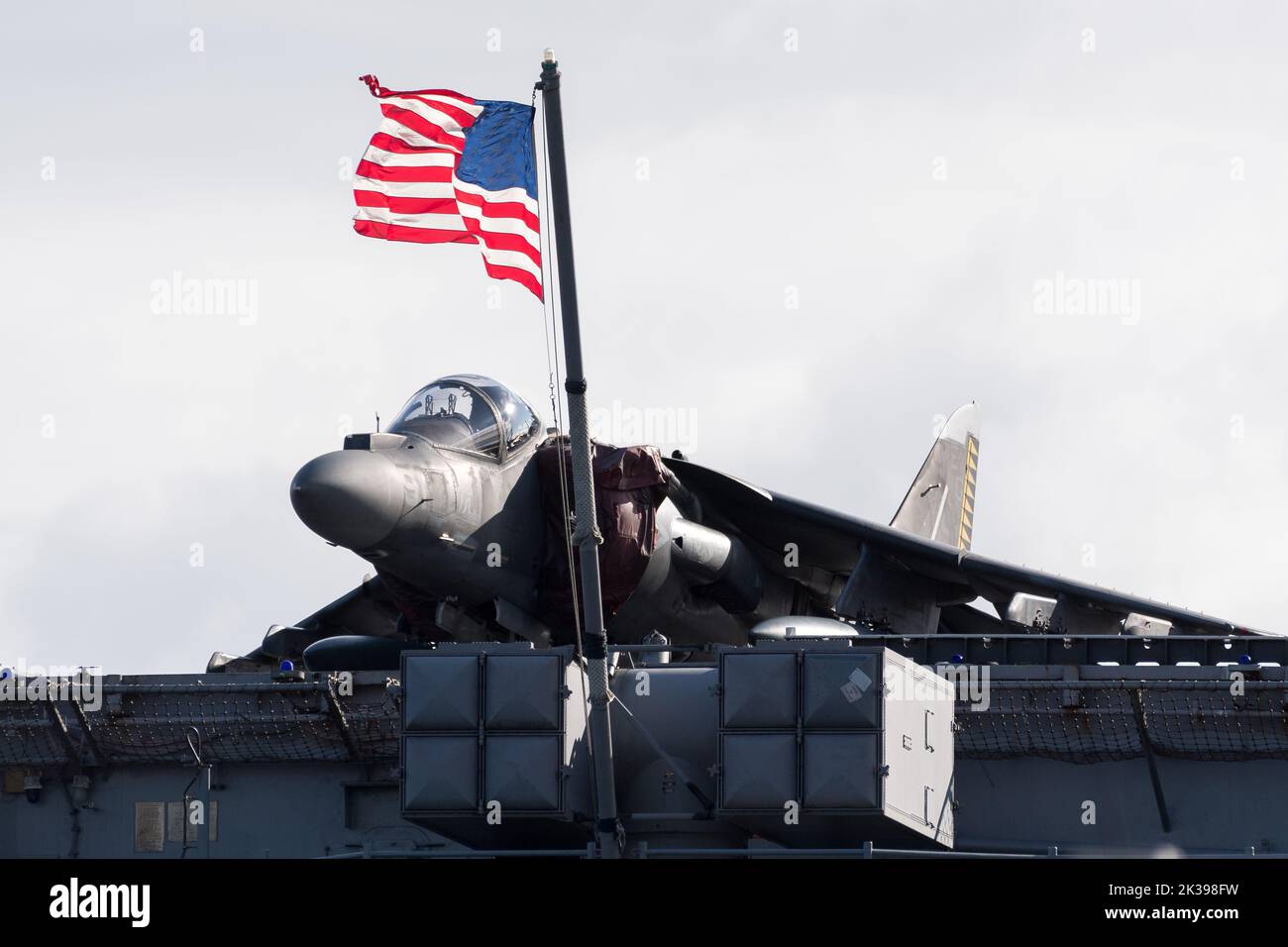 McDonnell Douglas AV-8B Harrier II V/STOL ground-attack aircraft on US ...