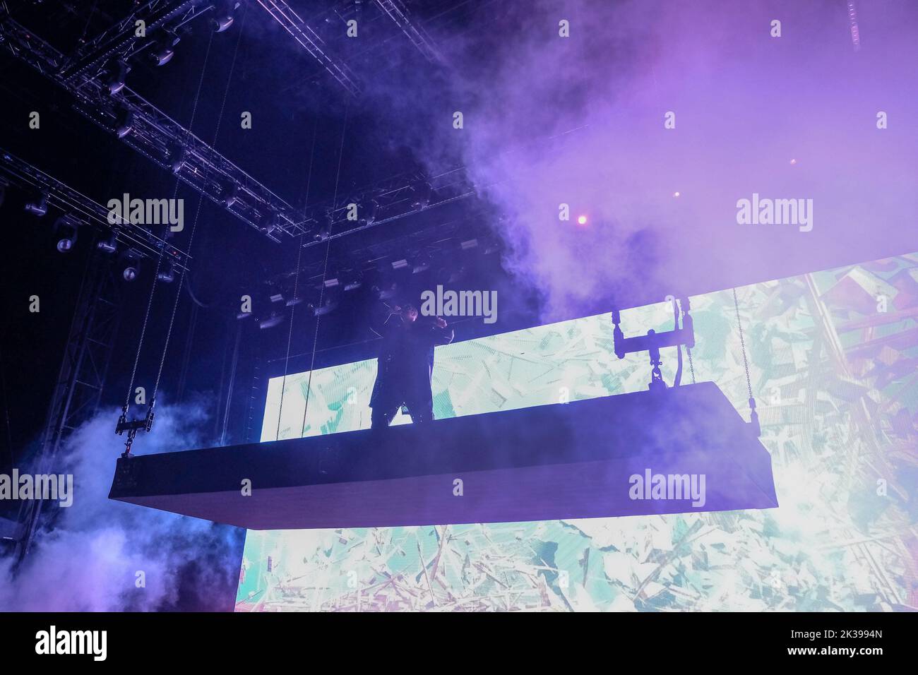 Verona, Italy. 25th September, 2022. The Italian rappers Fabio Bartolo ...