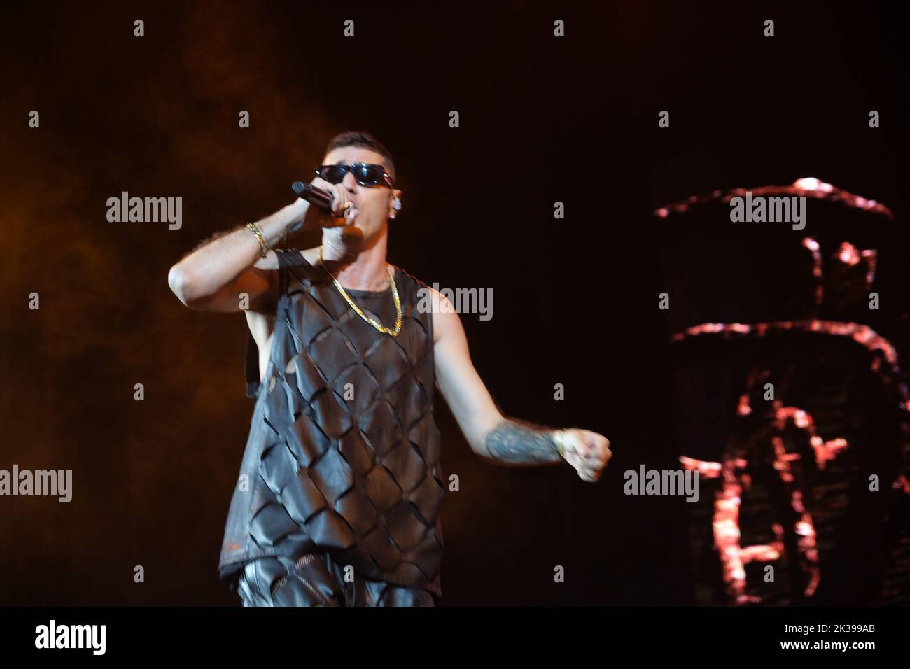 Verona, Italy. 25th September, 2022. The Italian rappers Fabio Bartolo ...