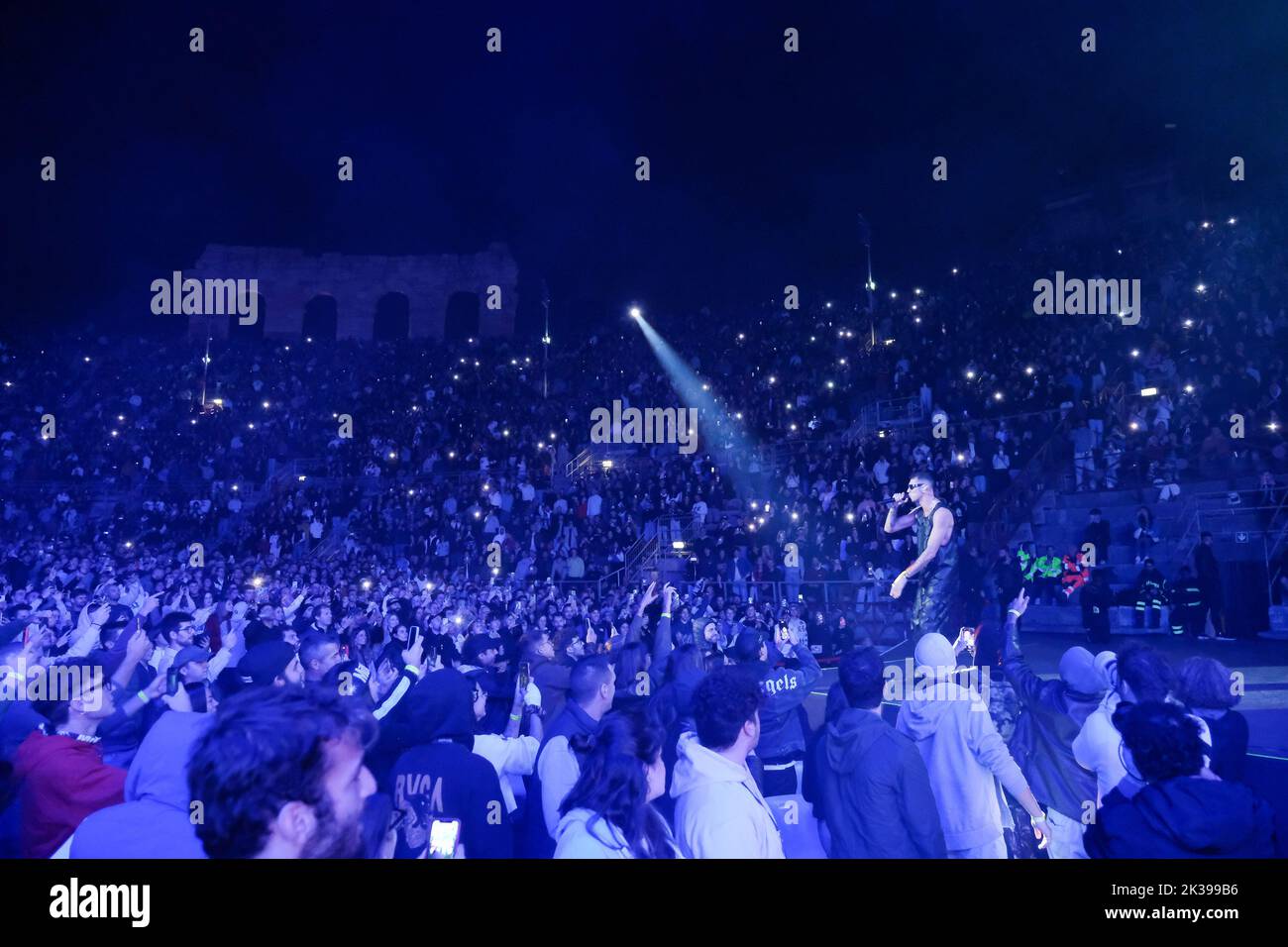 Verona, Italy. 25th September, 2022. The Italian rappers Fabio Bartolo ...