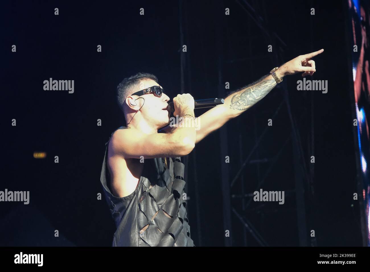 Verona, Italy. 25th September, 2022. The Italian rappers Fabio Bartolo ...