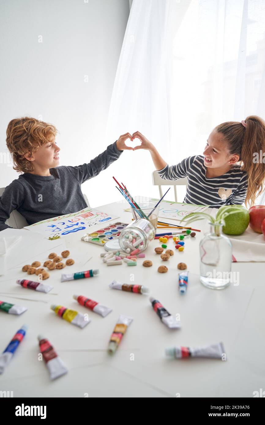 Children love heart hi-res stock photography and images - Alamy
