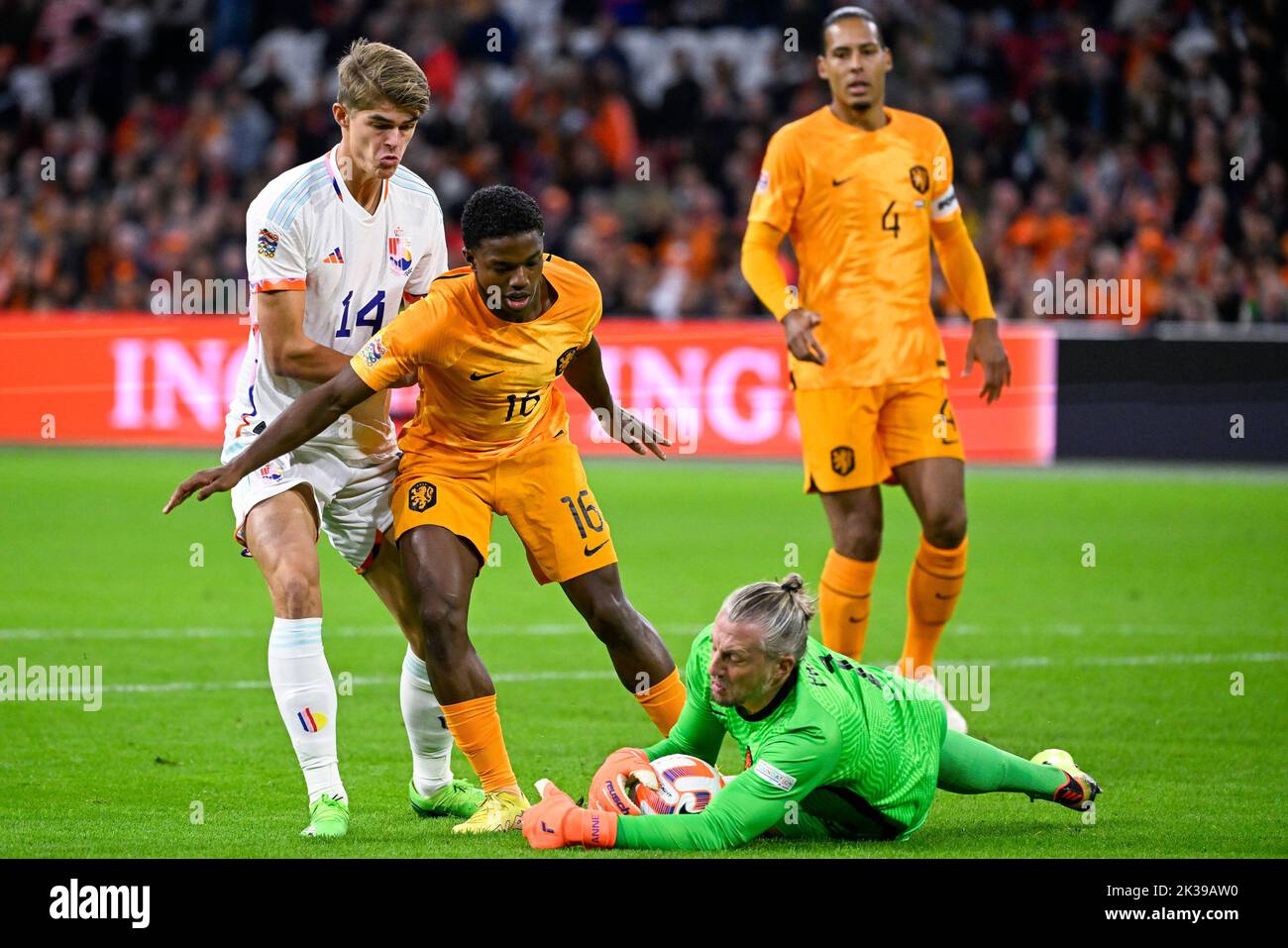 Belgium's Charles De Ketelaere, Netherlands' Tyrell Malacia and ...