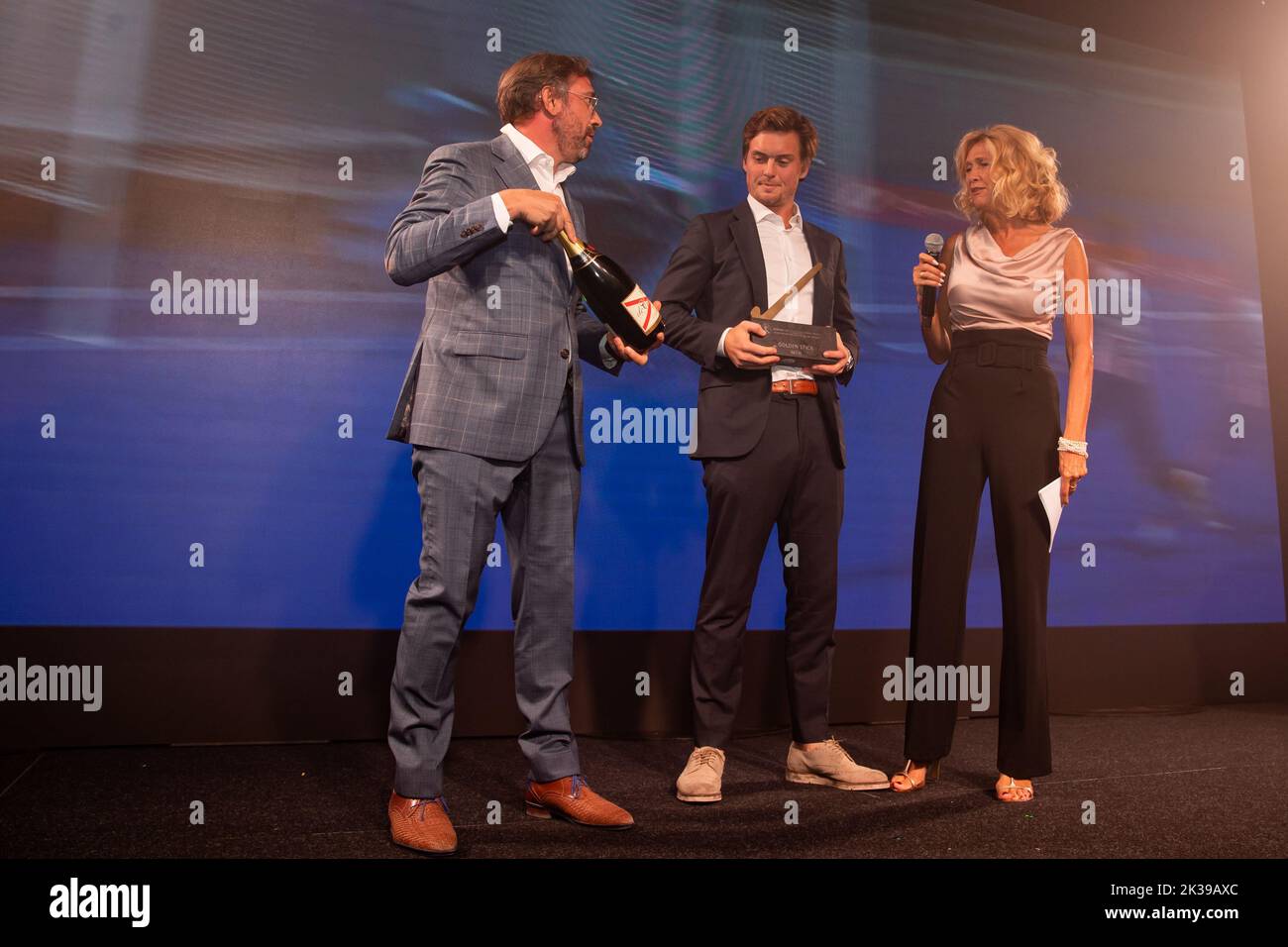 Belgium's Tom Boon winner of the golden stick trophee pictured during a ...