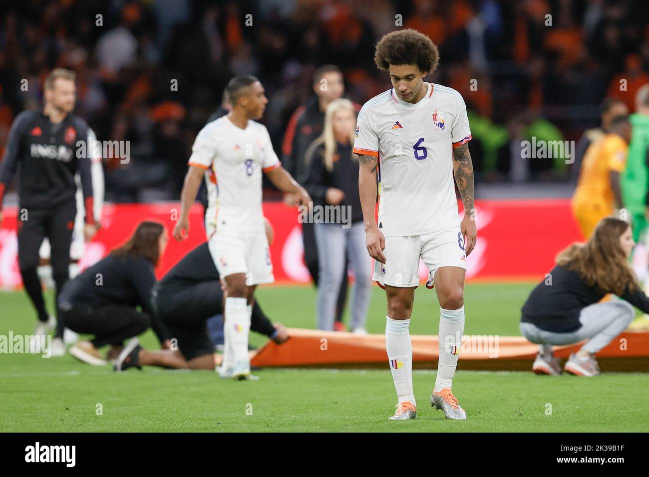 Belgium's Axel Witsel looks dejected after a soccer game between the ...