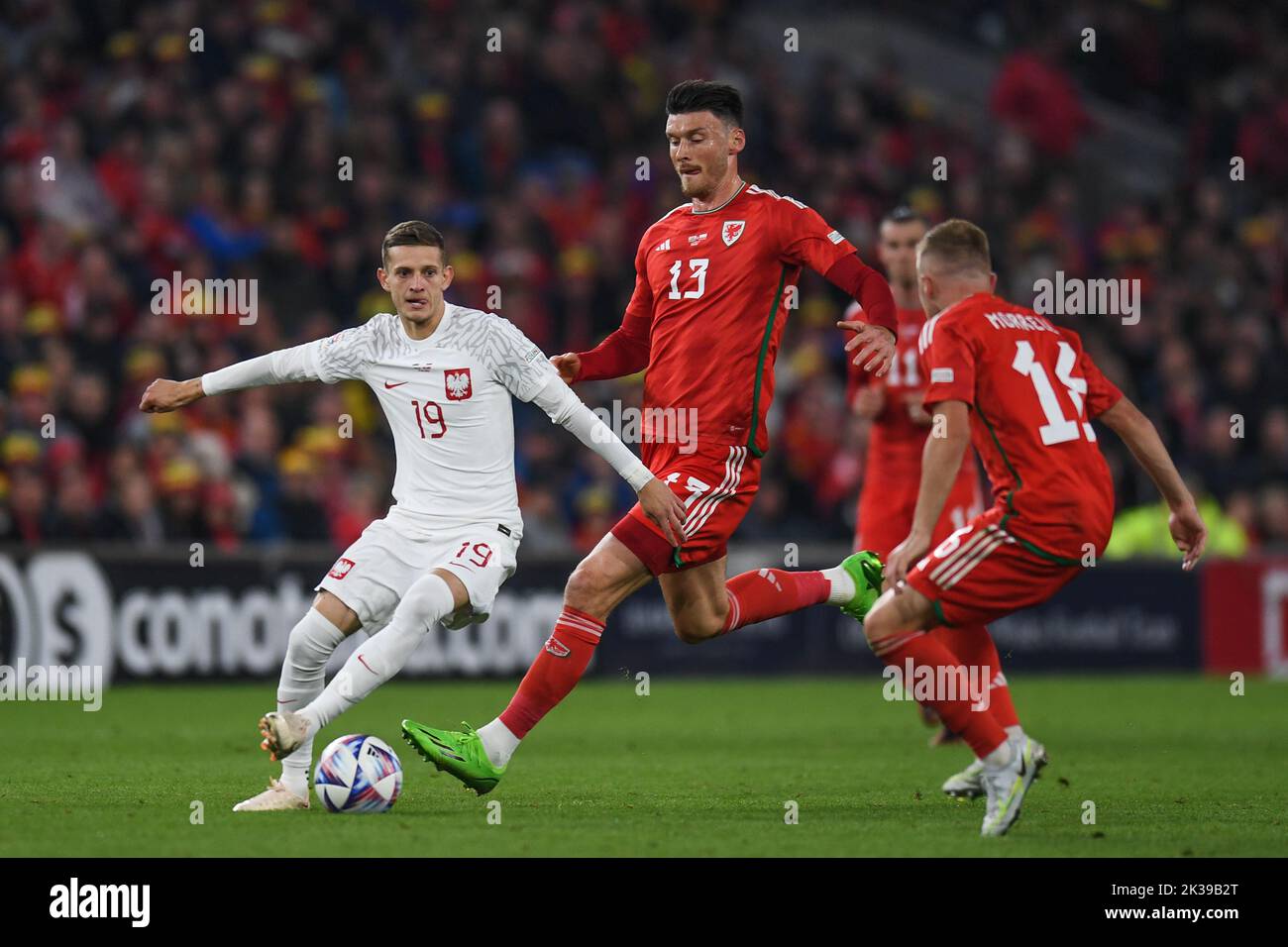 Poland's Sebastian Szymanski in action during the game during the UEFA ...
