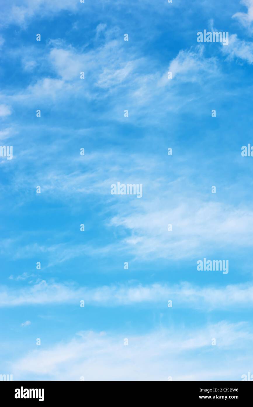 Sky with cloud stripes - vertical background with copy space Stock ...