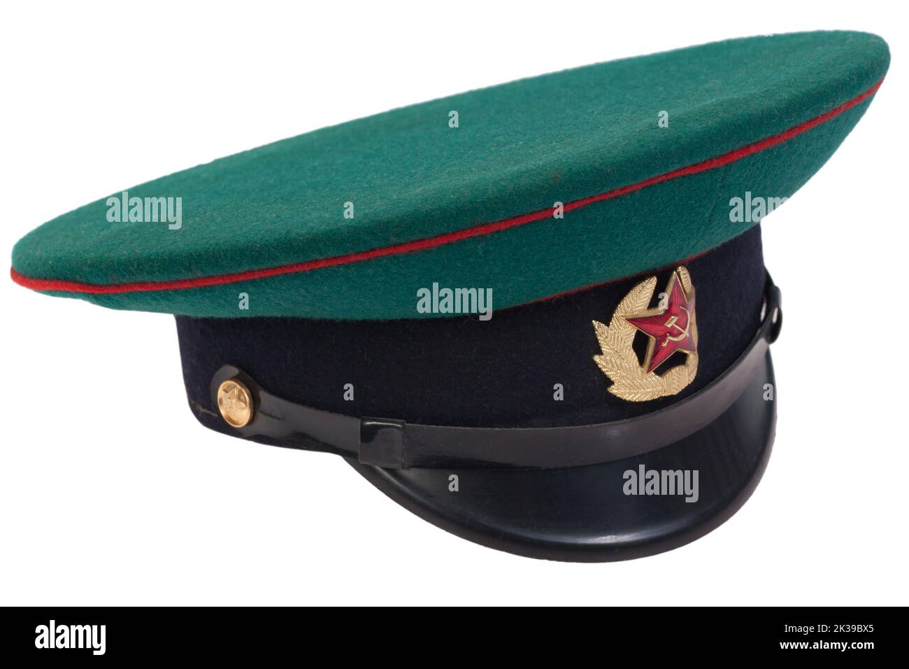 Soviet Army border guard soldiers forage cap isolated on white ...