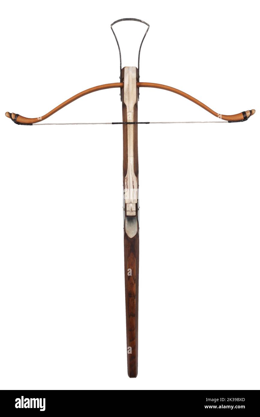 vintage medieval crossbow isolated on white background Stock Photo - Alamy