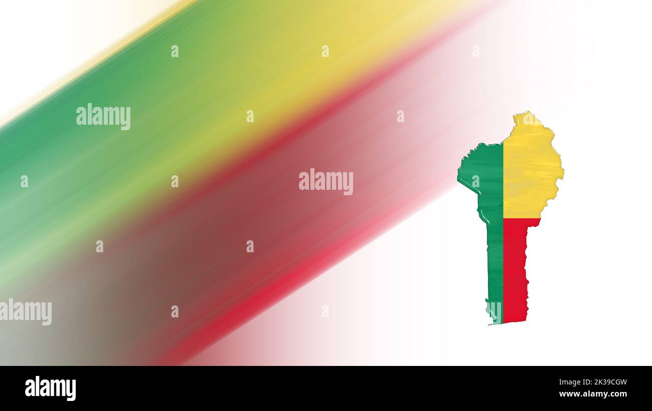 Map of Benin, flag map, National colors background Stock Photo - Alamy