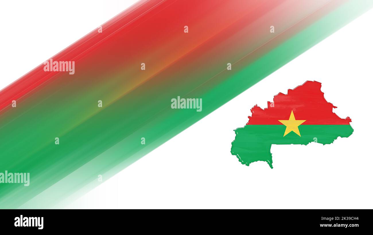 Map of Burkina Faso, flag map, National colors background Stock Photo ...