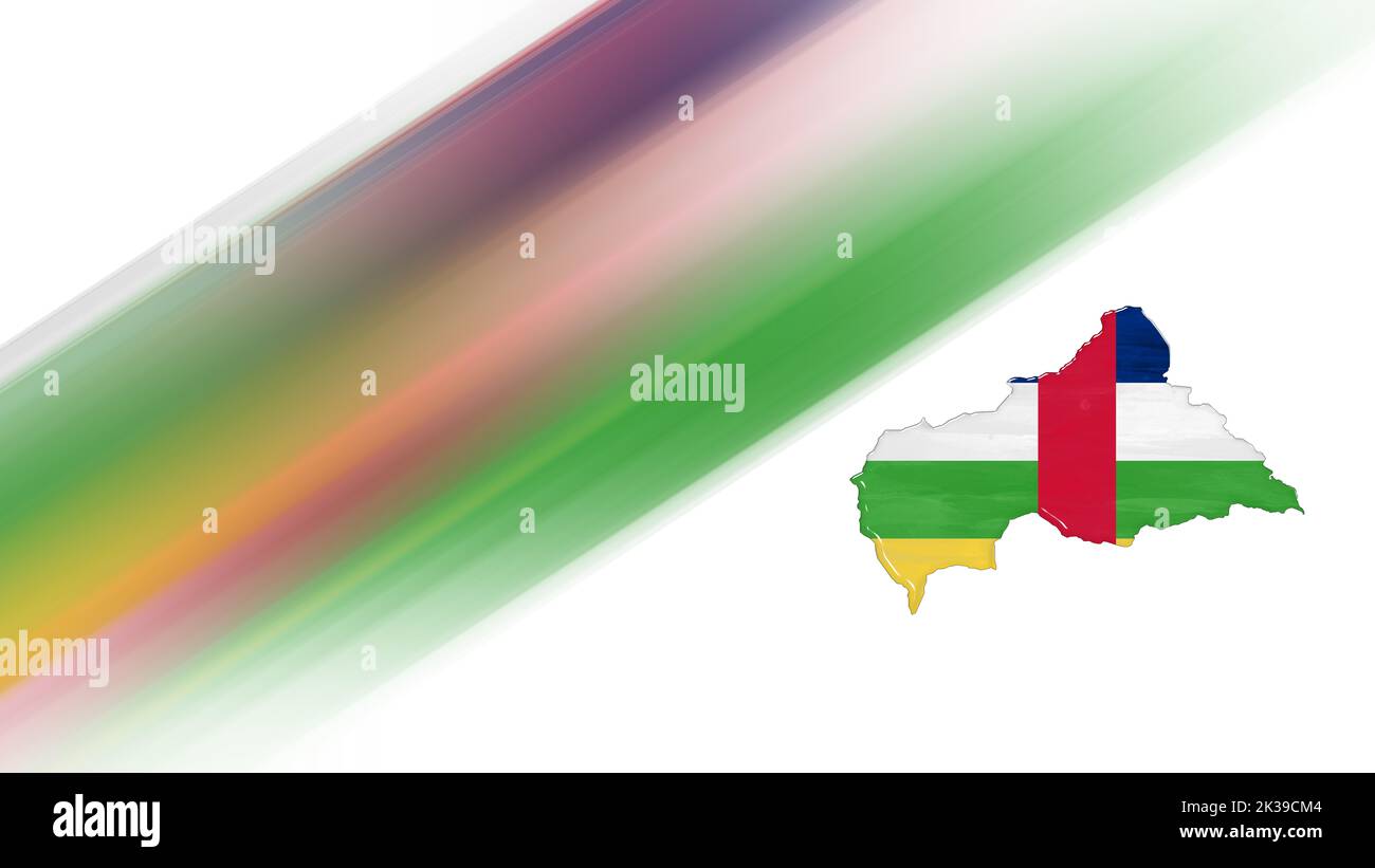 Map of Central African Republic, flag map, National colors background ...