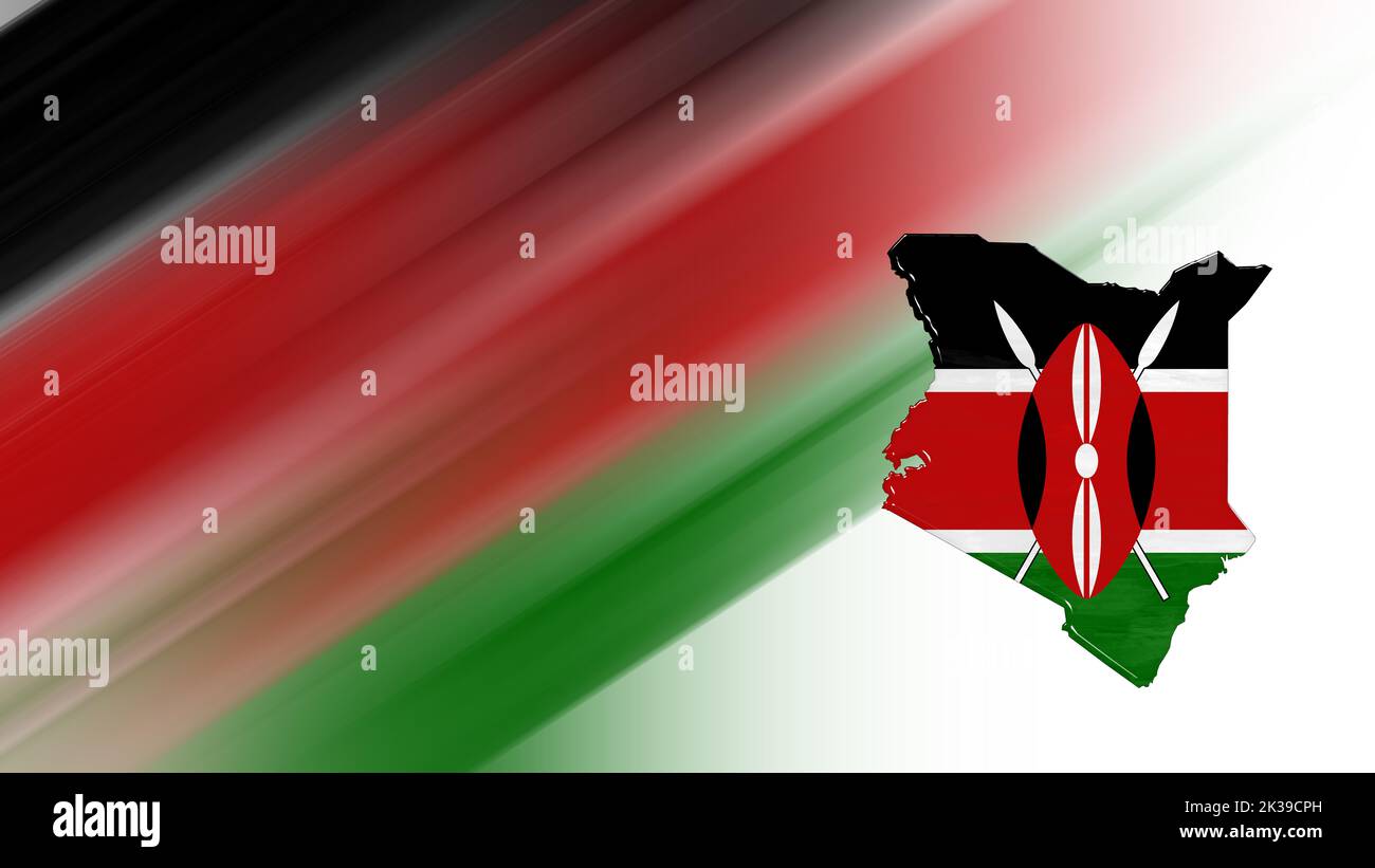 Map of Kenya, flag map, National colors background Stock Photo - Alamy