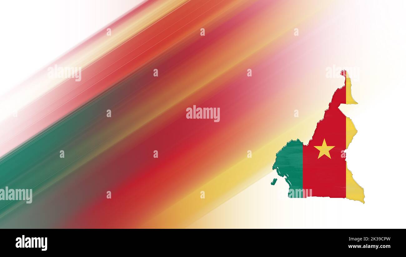 Map of Cameroon, flag map, National colors background Stock Photo - Alamy